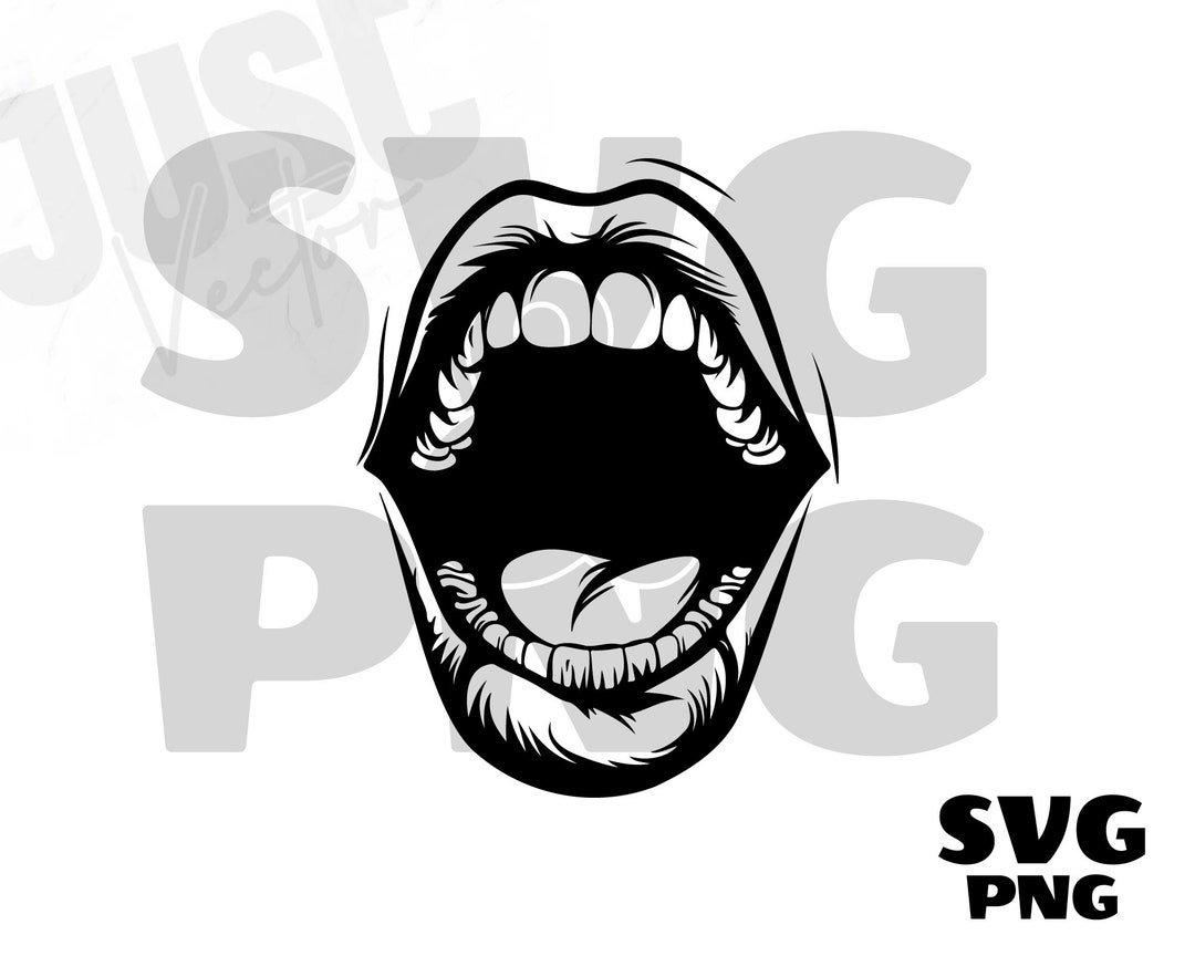 Open Mouth Svg, Lips SVG, Mouth Svg, Bite Silhouette, Open Lips Png ...