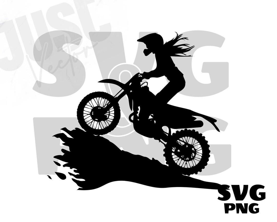 Girl Motocross Rider SVG, Motocross Rider Clipart, Lady Motocross Rider ...