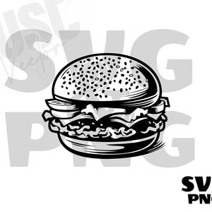 Hamburger Svg, Burger Svg, Fast Food Svg, Food, Clipart, Cheeseburger ...