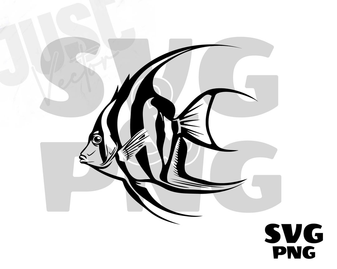 Angelfish SVG, Angelfish Silhouette, Angelfish Clipart, Fish Svg, Fish ...