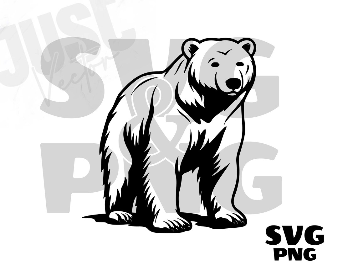 Polar Bear SVG, Polar Bear Silhouette, Polar Bear PNG, Polar Bear ...