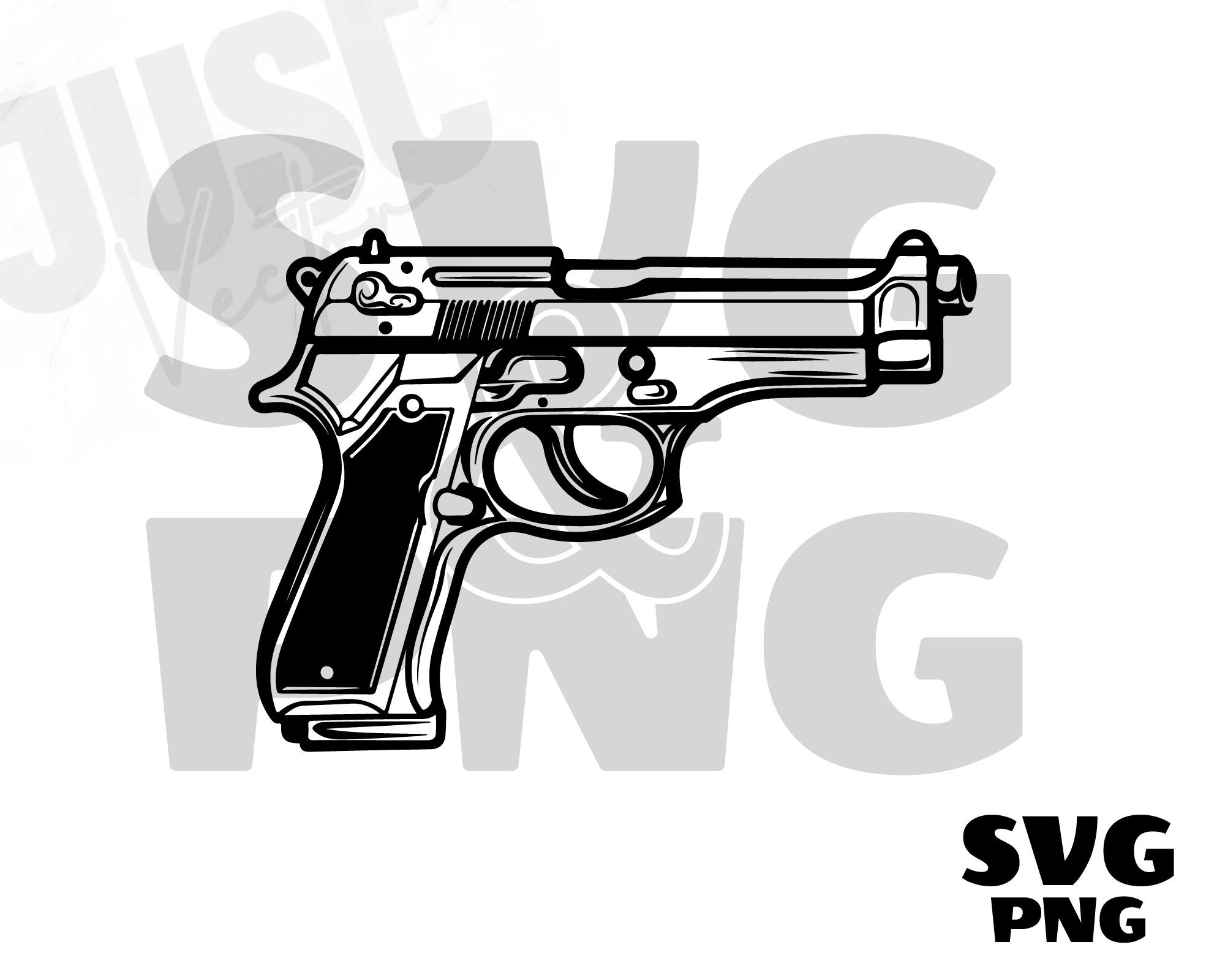 Handgun SVG, Pistol Svg, Gun Clipart, Weapon Svg, Revolver Clipart ...