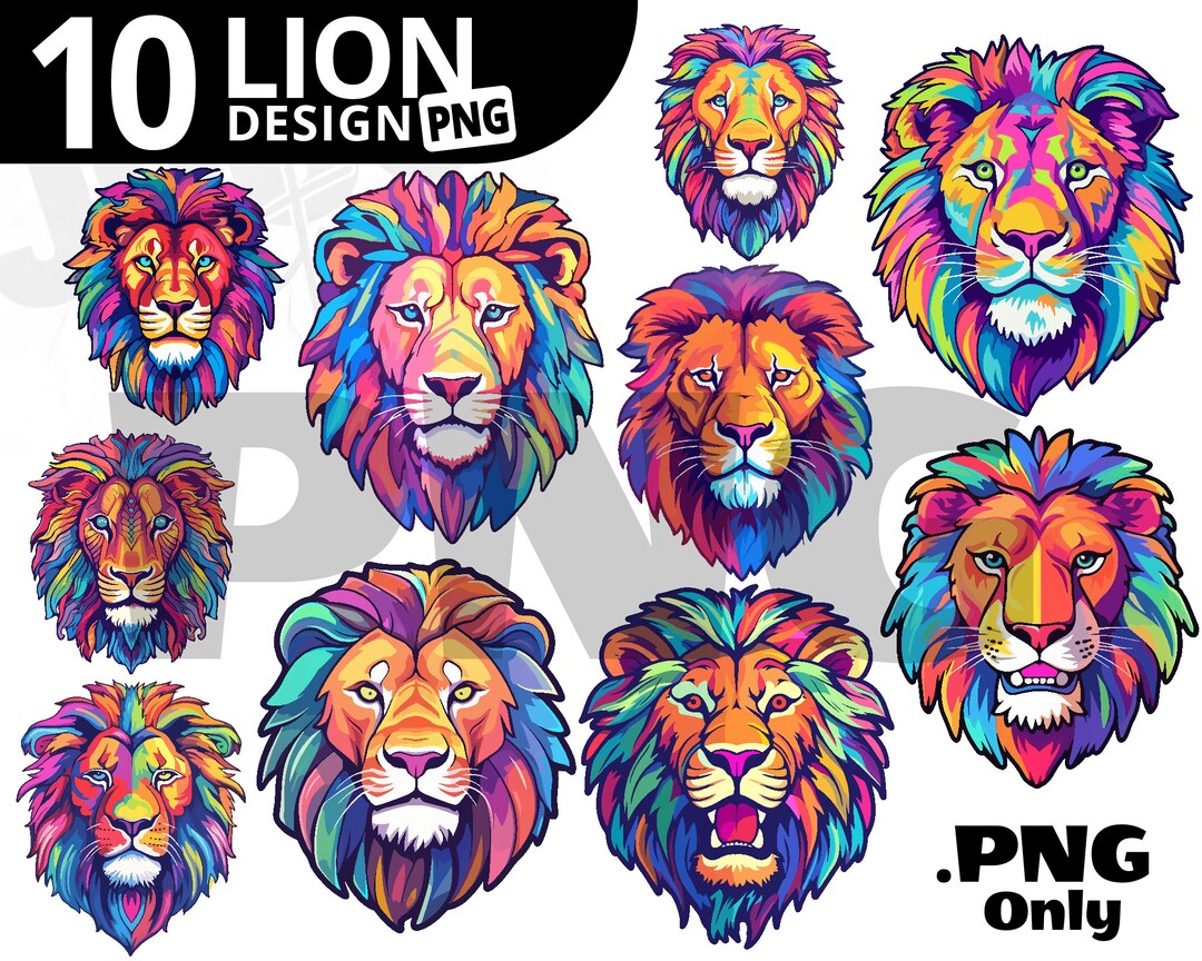 Lion Sticker PNG Lion Sticker Png Bundle Instant Digital - Etsy