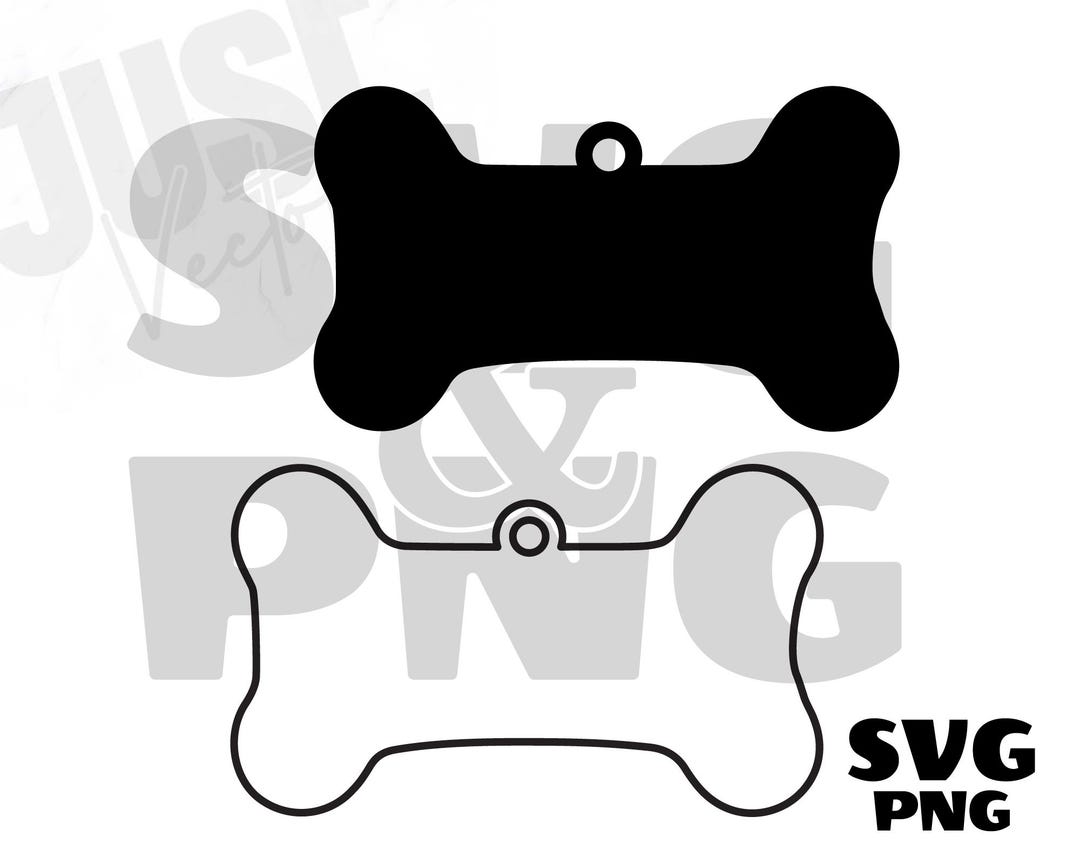 Dog Bone Tag SVG, Dog Bone Tag Clipart, Dog Bone Cricut File, Dog Bone ...