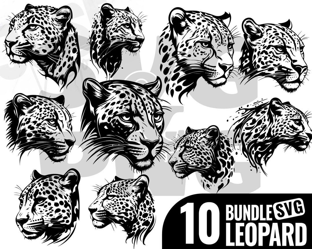 Leopard Svg, Leopard Face SVG, Ferocious Leopard Svg, Leopard Head Svg ...