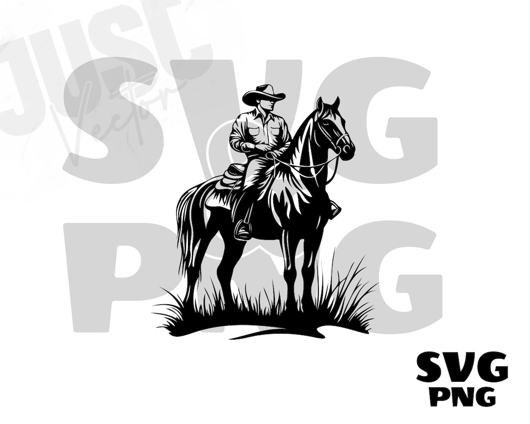 Cowboy Svg, Western Cowboy Riding Horse SVG, Rodeo Cowboy Svg ...
