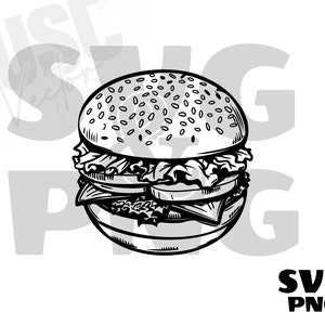 Hamburger Svg, Burger Svg, Fast Food Svg, Food, Clipart, Cheeseburger ...