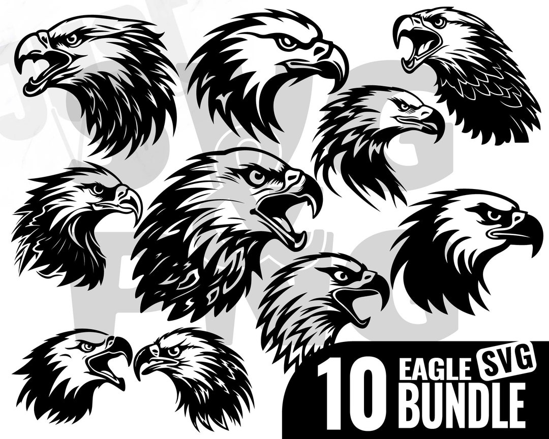 10 Design Ferocious Eagle Bundle Svg, Angry Eagle Svg, Angry Eagle PNG ...