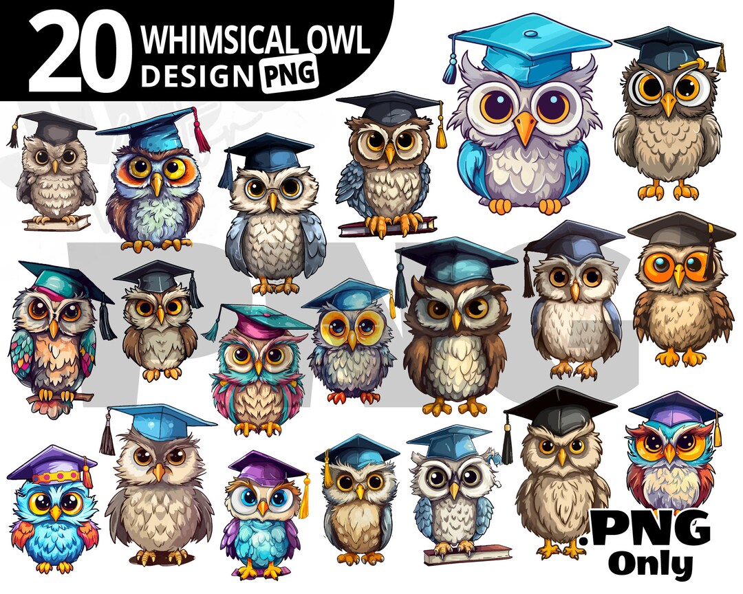 Owl With Graduation Hats, Cartoon Owl Maestro PNG, Graduation Owl ...