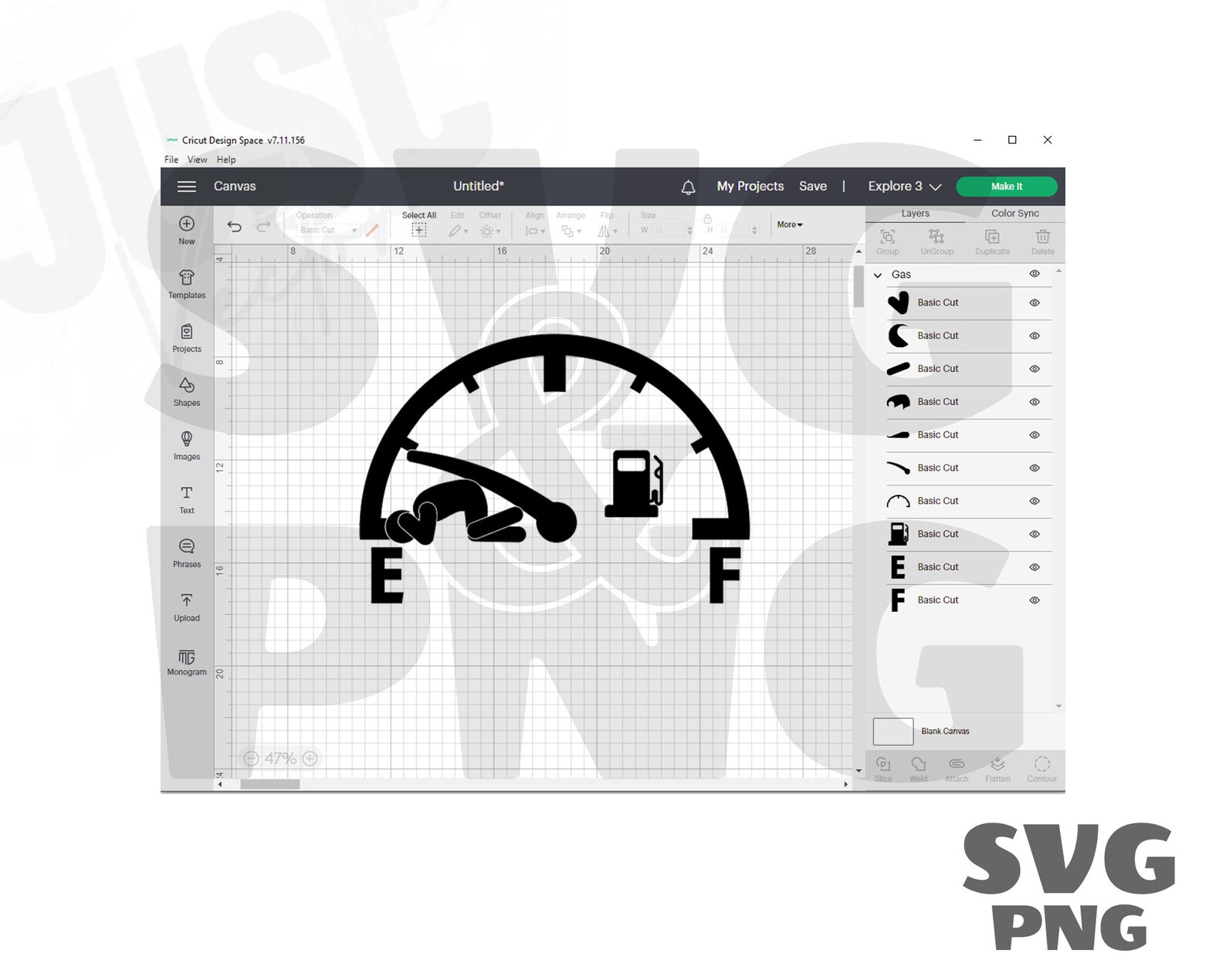 Gas Gauge SVG Empty Gas Gauge Fuel Gage Empty Gas Man Gas - Etsy