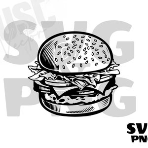 Hamburger Svg, Burger Svg, Fast Food Svg, Food, Clipart, Cheeseburger ...