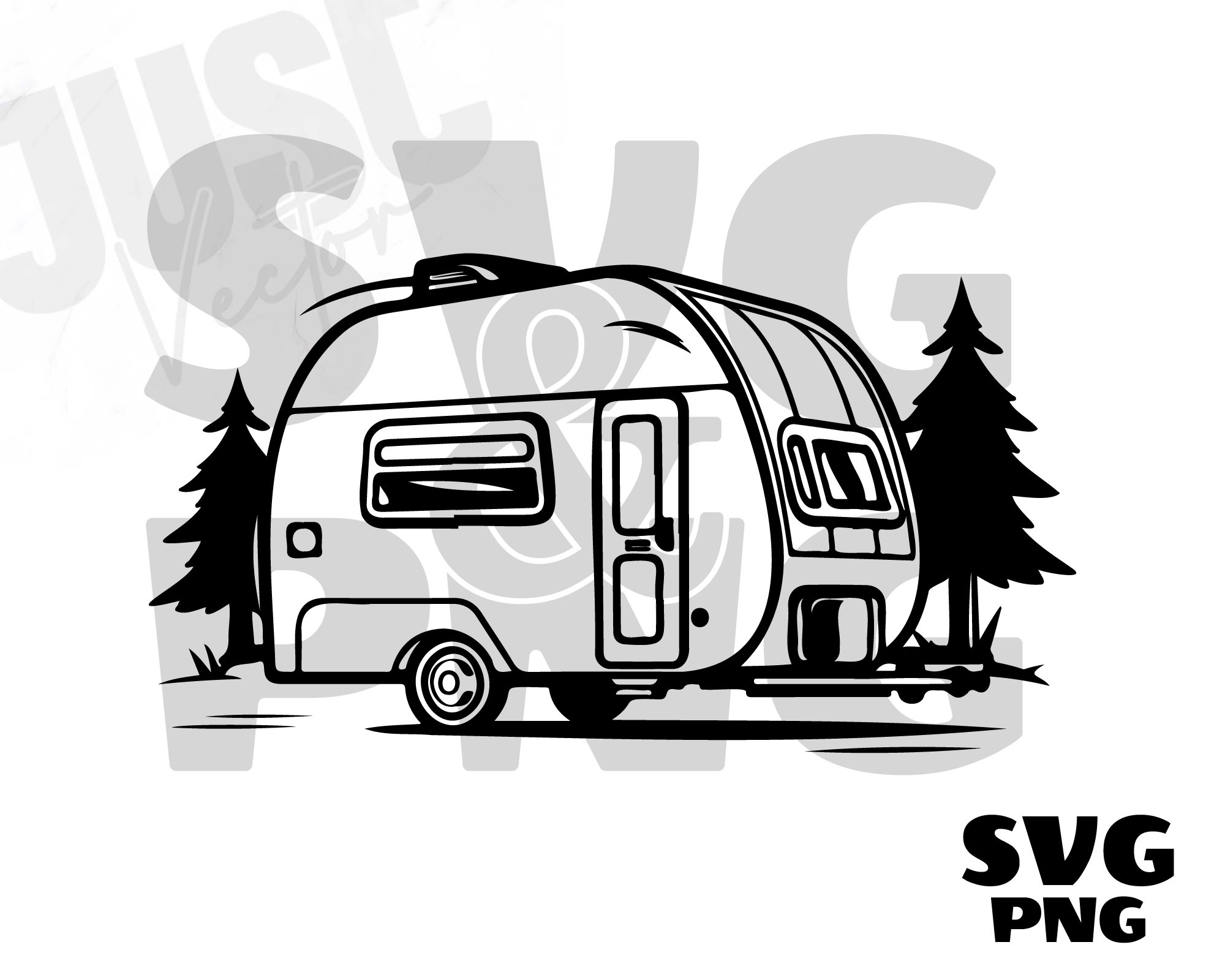 Camper Svg, Trailer SVG, Trailer RV, Camp Nature Outdoor Travel ...