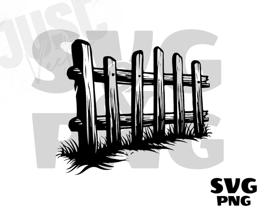 Wood Fence SVG, Fence Svg, Fence Clipart, Fence Png, Fence Silhouette ...