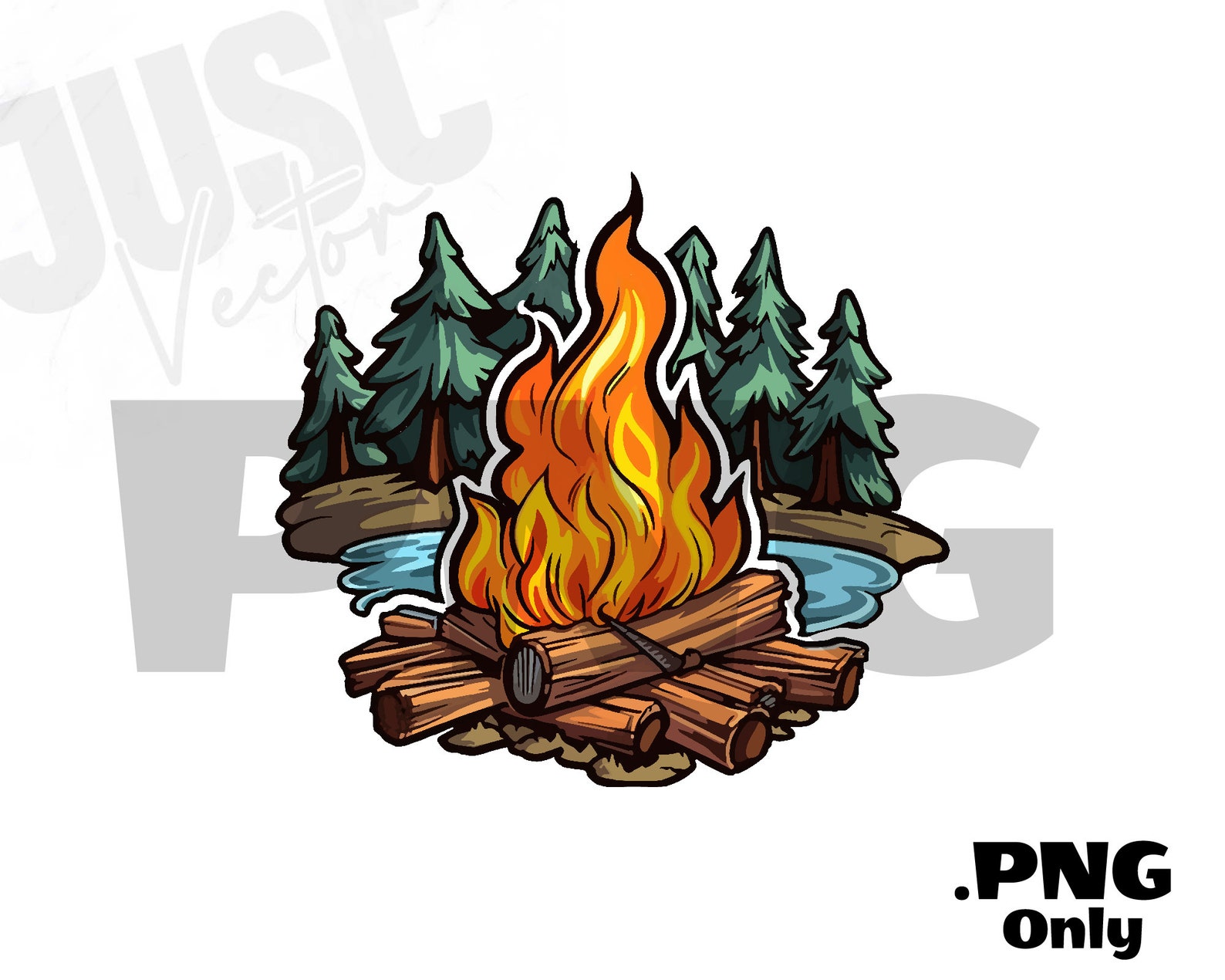 Campfire PNG Bundle, Campfire Sticker PNG, Bonfire Clipart, Campfire ...