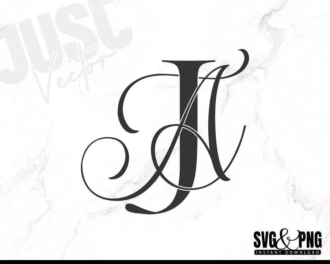 JA AJ Wedding Logo Monogram Wedding Svg Monogram Svg - Etsy