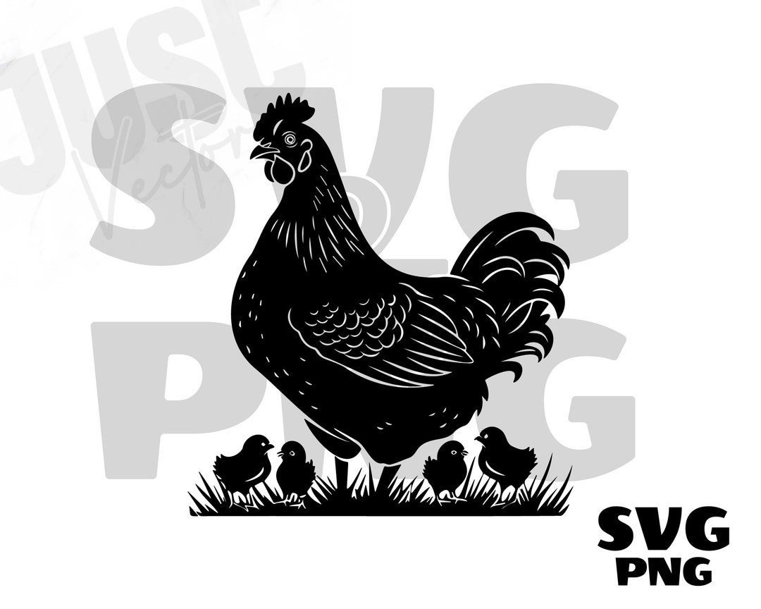 Hen With Chicks Svg, Mama Hen Svg, Baby Chicks Svg, Hen and Chicks ...