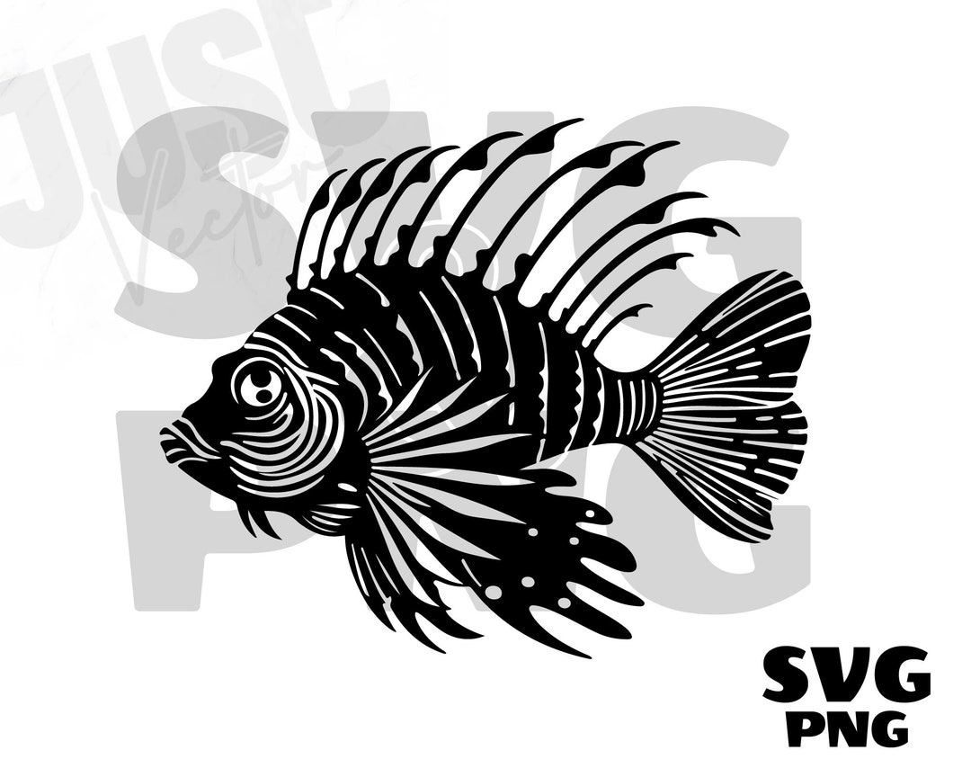 Lionfish SVG, Tropical Fish Svg, Lionfish Marine Fish Wildlife ...