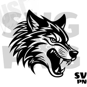 10 Design Ferocious Wolf Bundle Svg, Angry Wolf Svg, Angry Wolf PNG ...