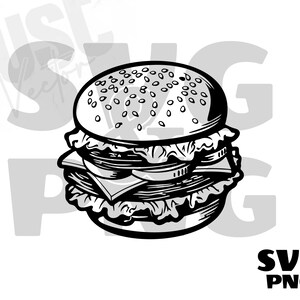 Hamburger Svg, Burger Svg, Fast Food Svg, Food, Clipart, Cheeseburger ...