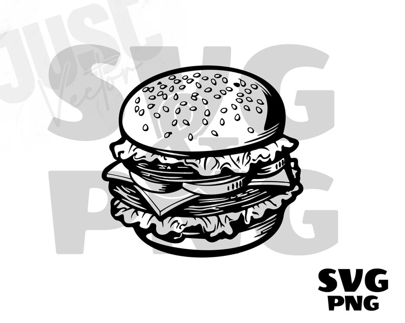 Hamburger Svg, Burger Svg, Fast Food Svg, Food, Clipart, Cheeseburger ...