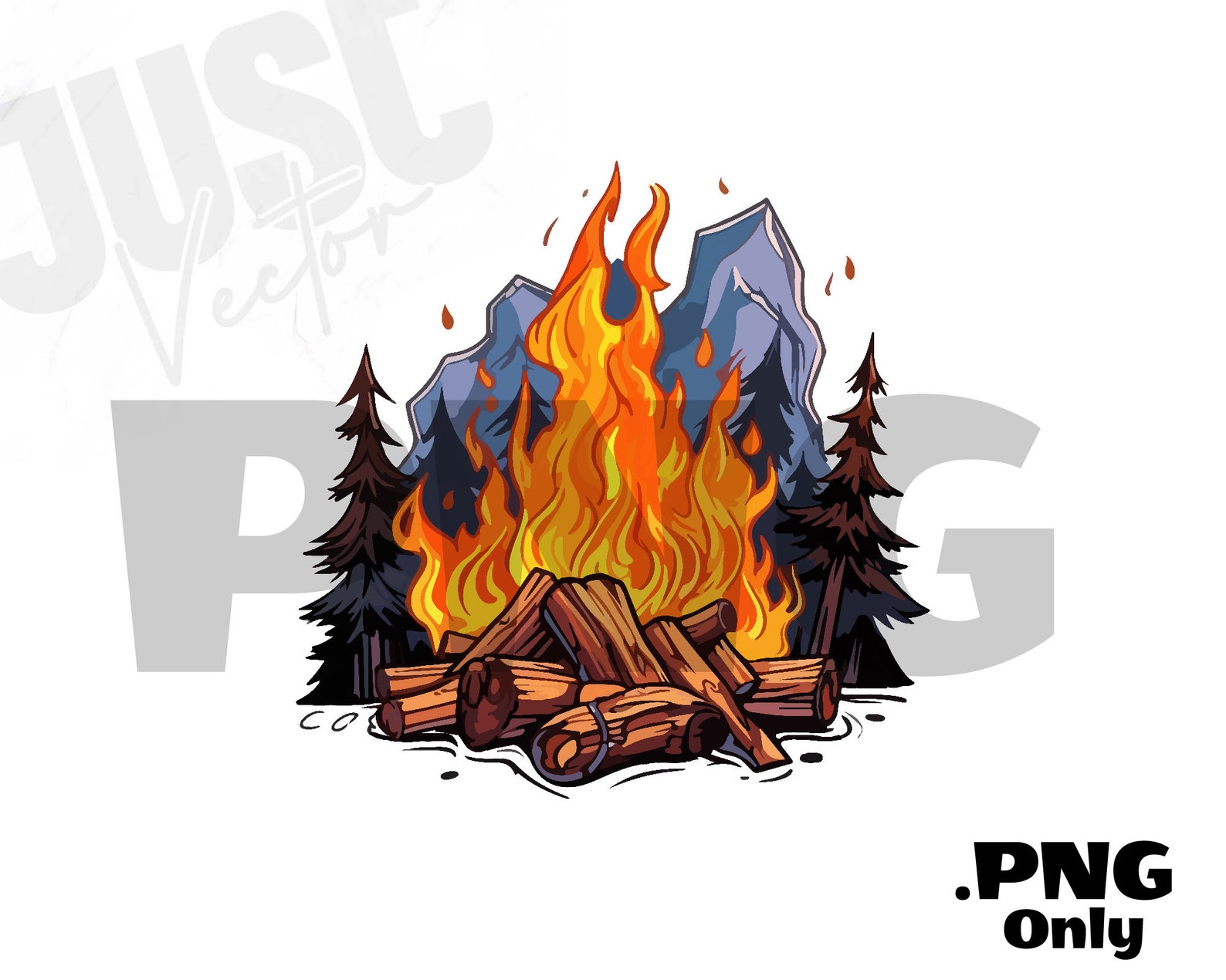Campfire PNG Bundle, Campfire Sticker PNG, Bonfire Clipart, Campfire ...