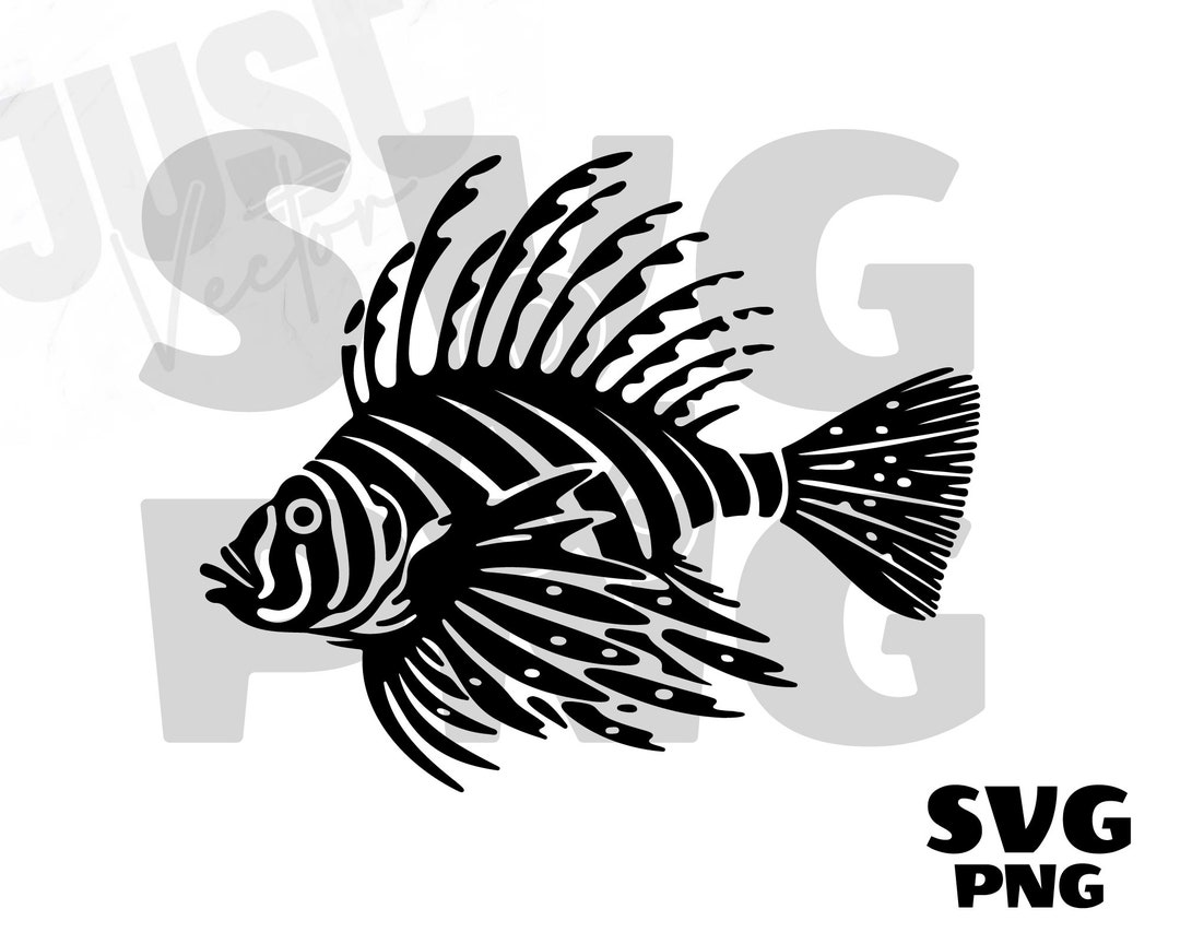Lionfish SVG, Tropical Fish Svg, Lionfish Marine Fish Wildlife ...