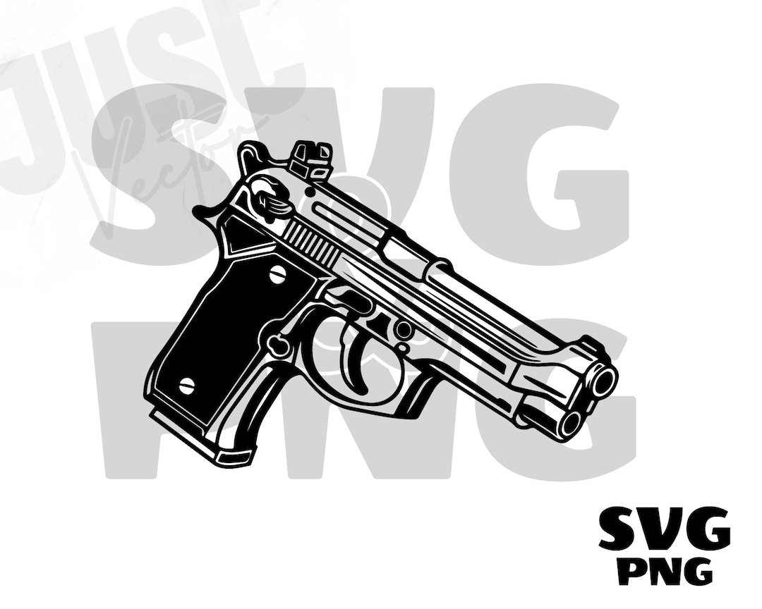 Handgun SVG, Pistol Svg, Gun Clipart, Weapon Svg, Revolver Clipart ...