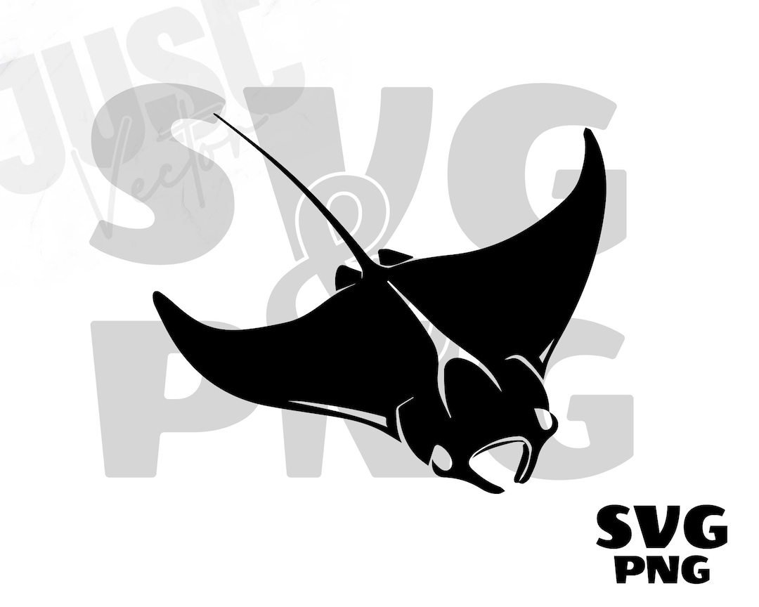 Manta Ray Silhouette Svg, Manta Stingray Svg, Stingray Svg, Ray Vector ...
