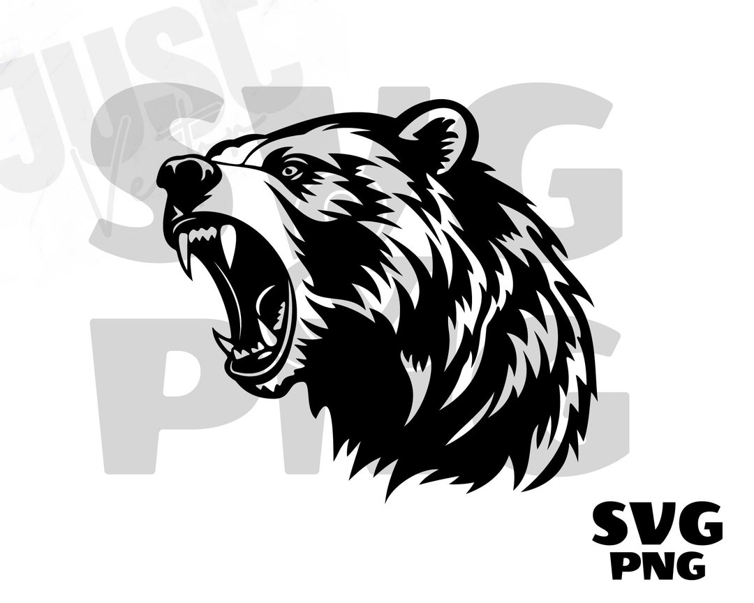 Ferocious Bear Svg, Bear Svg, Bear PNG, Angry Bear SVG, Bear Silhouette ...