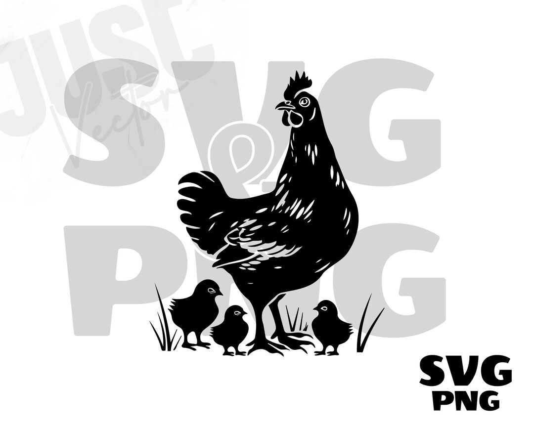Hen With Chicks Svg, Mama Hen Svg, Baby Chicks Svg, Hen and Chicks ...