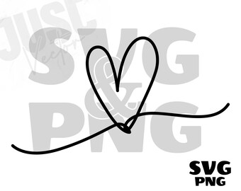 One Line Heart Svg - Etsy