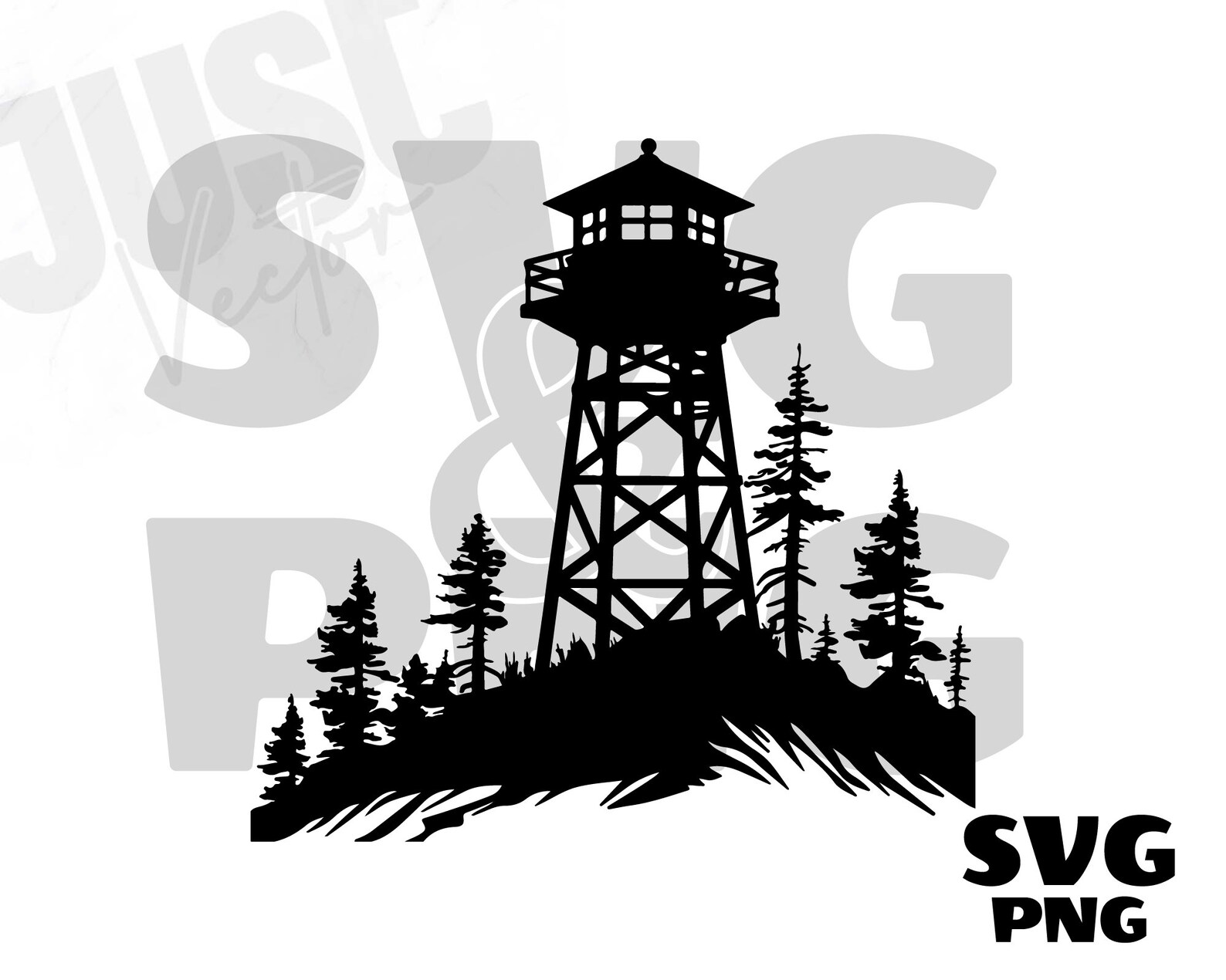 Fire Lookout Tower SVG, Fire Lookout Tower Clipart, Fire Lookout Tower ...