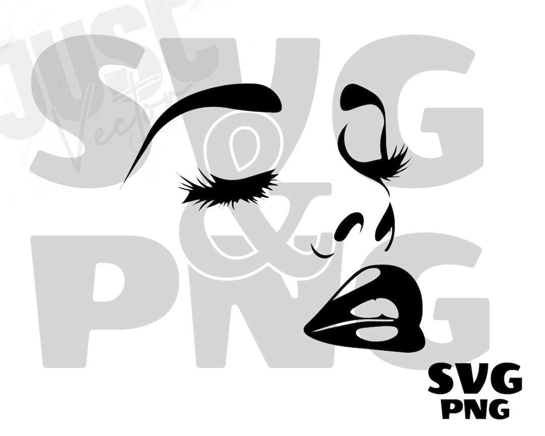 Woman Face Svg, Lips Svg, Eyelashes Svg, Women Svg, Face Svg, Face ...