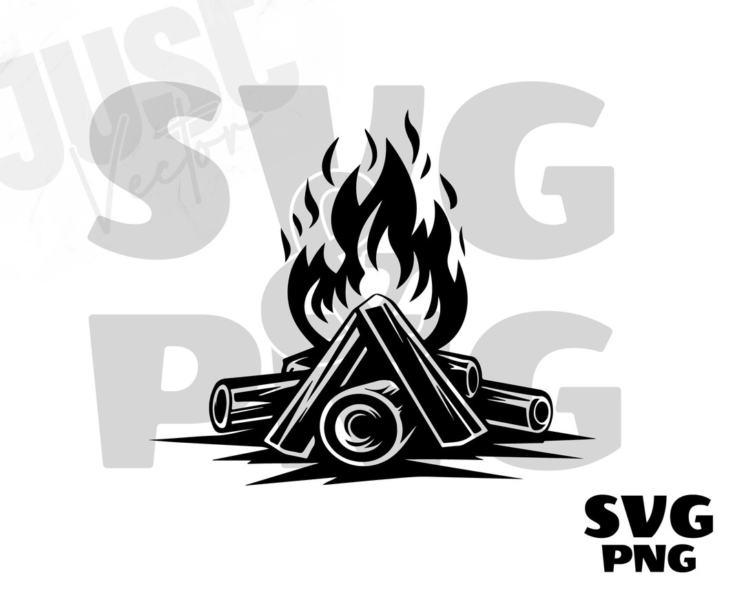 Camp Fire SVG, Campfire Silhouette, Camping Clipart, Campfire Cut File ...