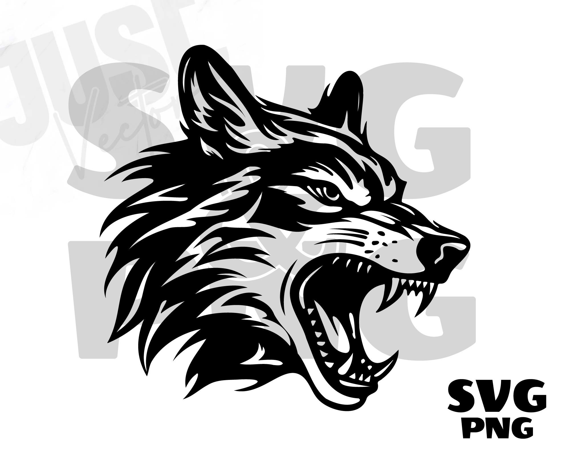 10 Design Ferocious Wolf Bundle Svg, Angry Wolf Svg, Angry Wolf PNG ...