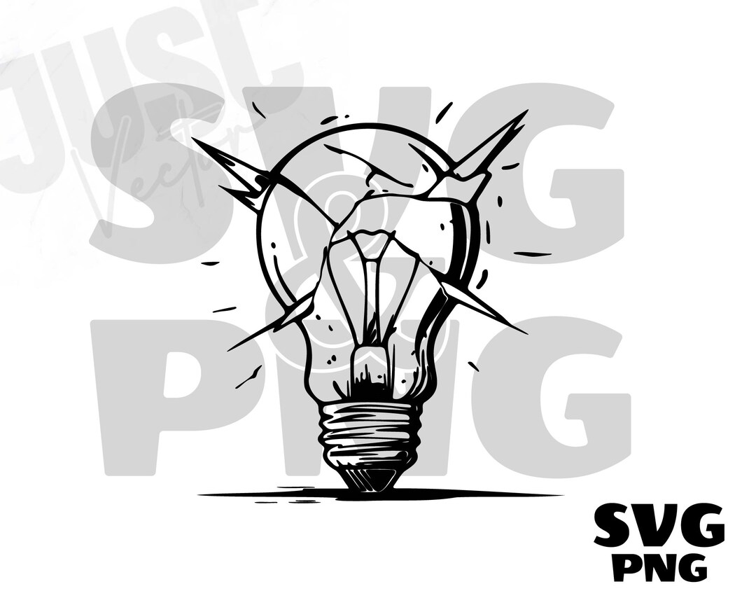 Cracked Bulb SVG, Cracked Bulb Silhouette, Cracked Bulb Clipart ...