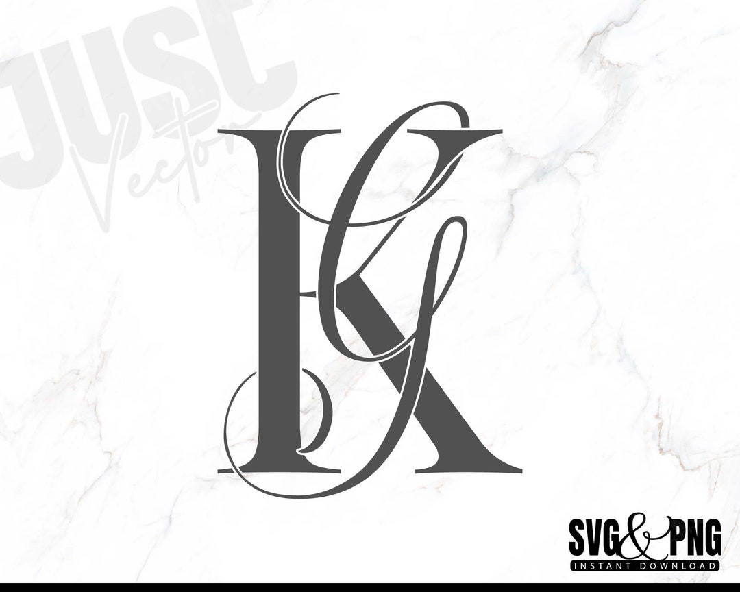 Kg, Gk, Wedding Logo Monogram, Wedding Svg, Monogram Svg, Calligraphy ...