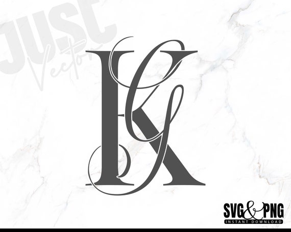 Kg Gk Wedding Logo Monogram Wedding Svg Monogram Svg - Etsy