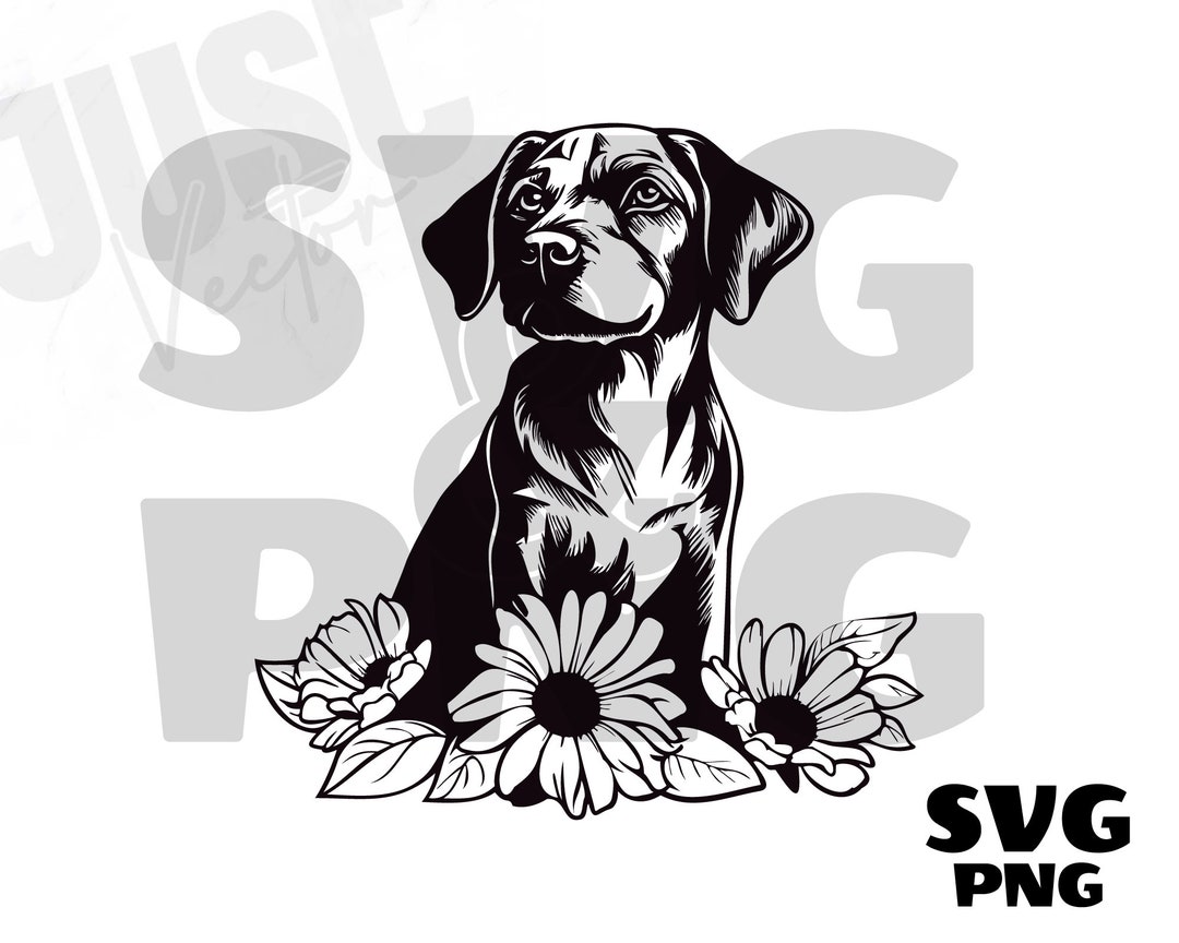Flower Dog Svg Flower Dog Silhouette Cute Dog SVG Animal - Etsy