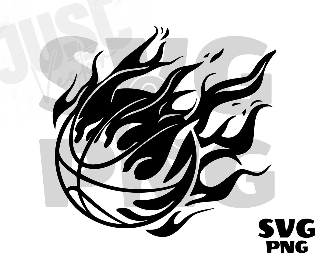Flaming Basketball SVG, Basketball SVG, Basketball Clipart, Basketball ...