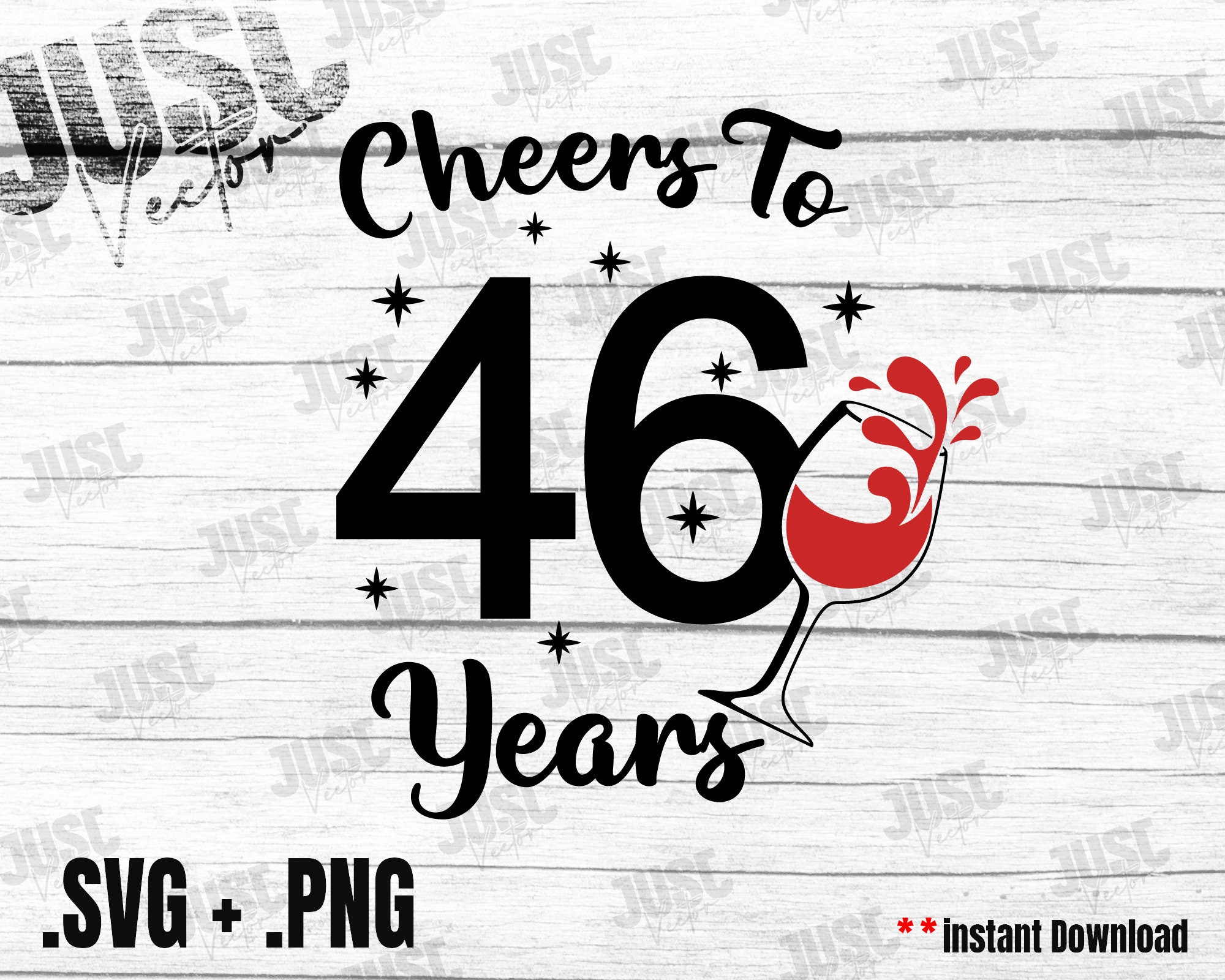 Cheers to 46 Years Svg 46th Birthday Svg Gifts for Women | Etsy