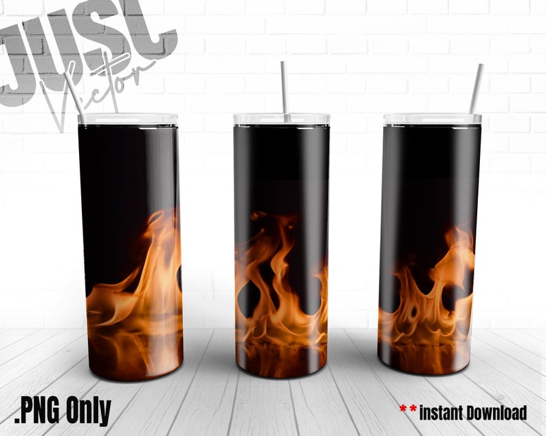 20oz Skinny Tumbler Sublimation, Fire Flames Skinny Tumbler Png, Flames ...