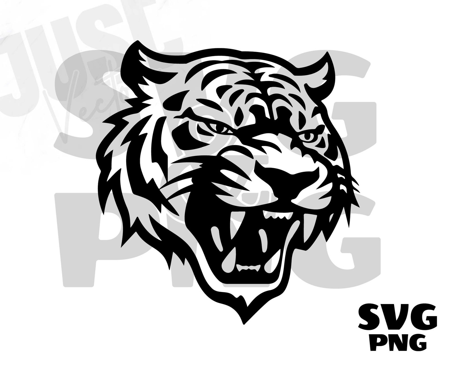 10 Design Ferocious Tiger Bundle Svg, Tiger Svg, Tiger PNG, Angry Tiger ...