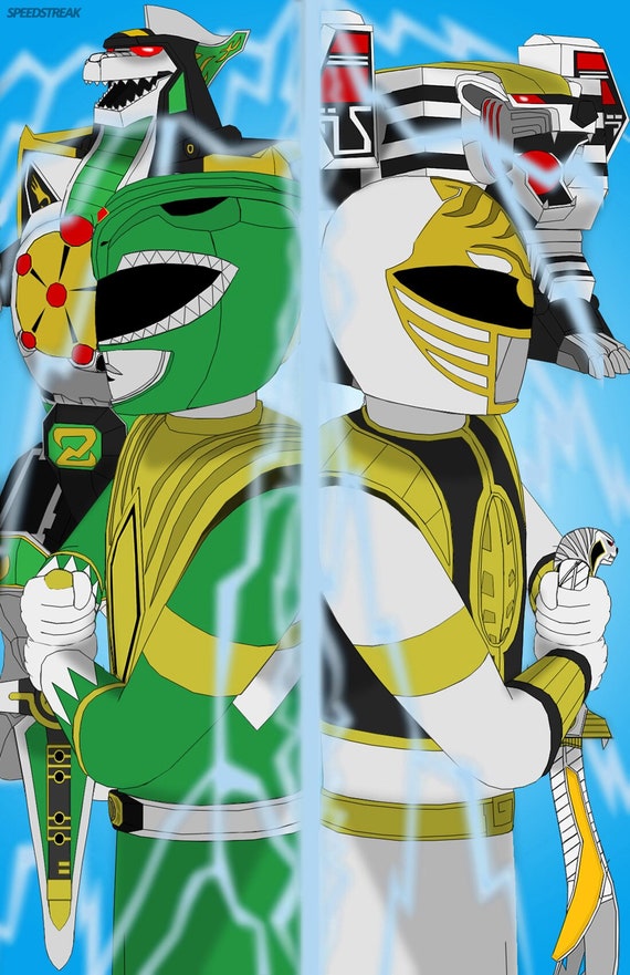 Mighty Morphin Power Rangers White Ranger Vs Green Ranger