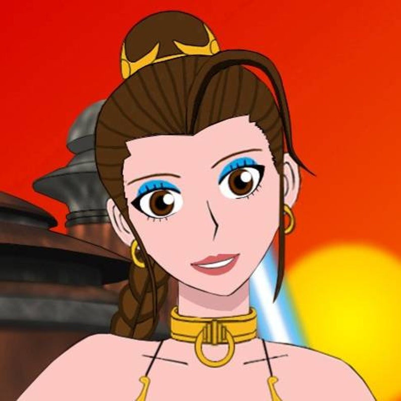 Princess Slave Leia Original Fan Art - Etsy