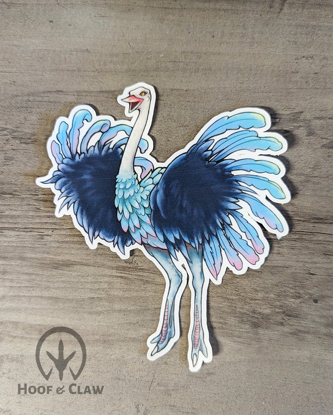 Vinyl Ostrich Sticker, Ostrich Stationary, Safari Sticker, Farm ...