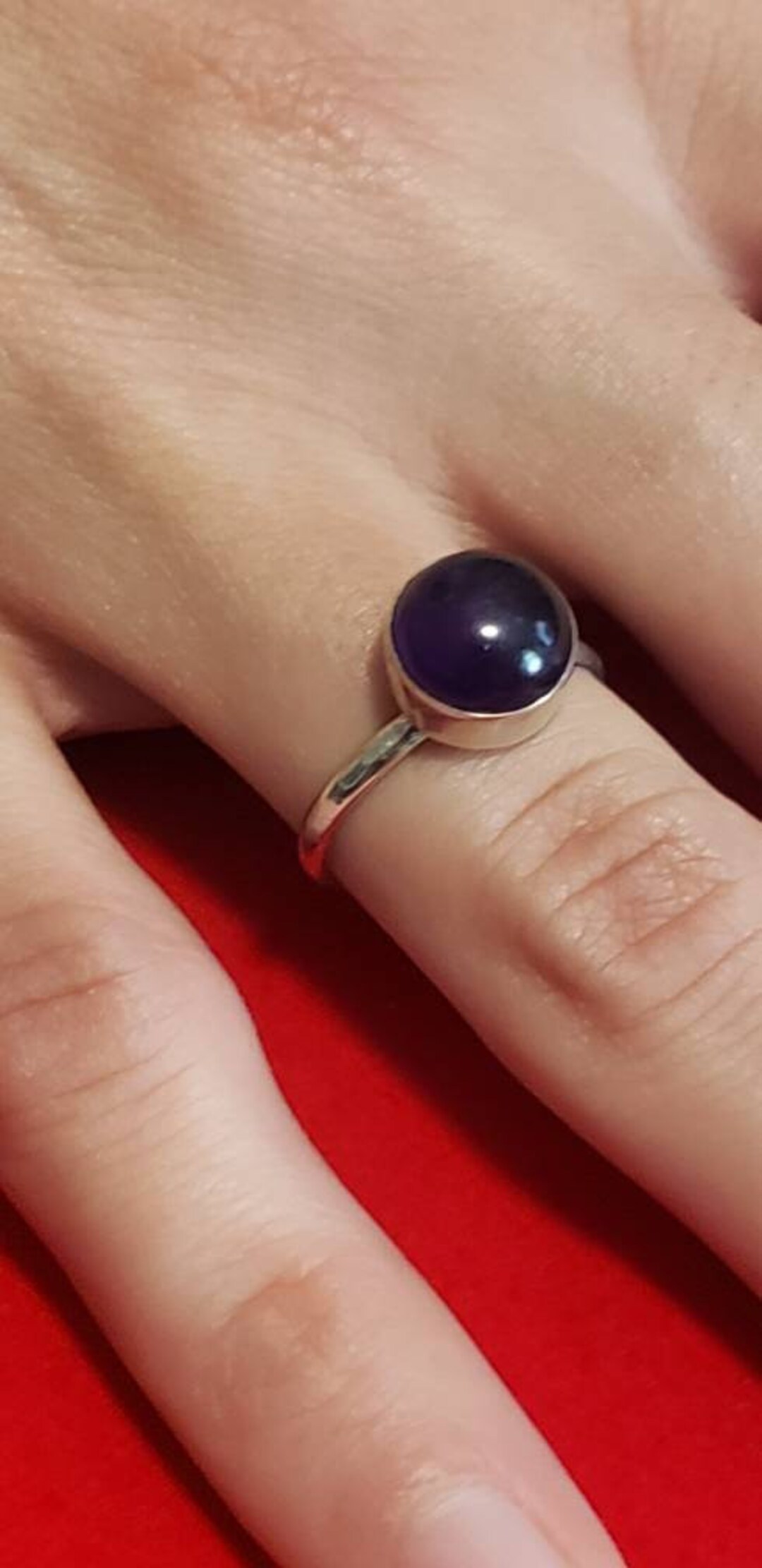 Eggplant Purple 3 Carat Amethyst Argentium Ring - Etsy.de