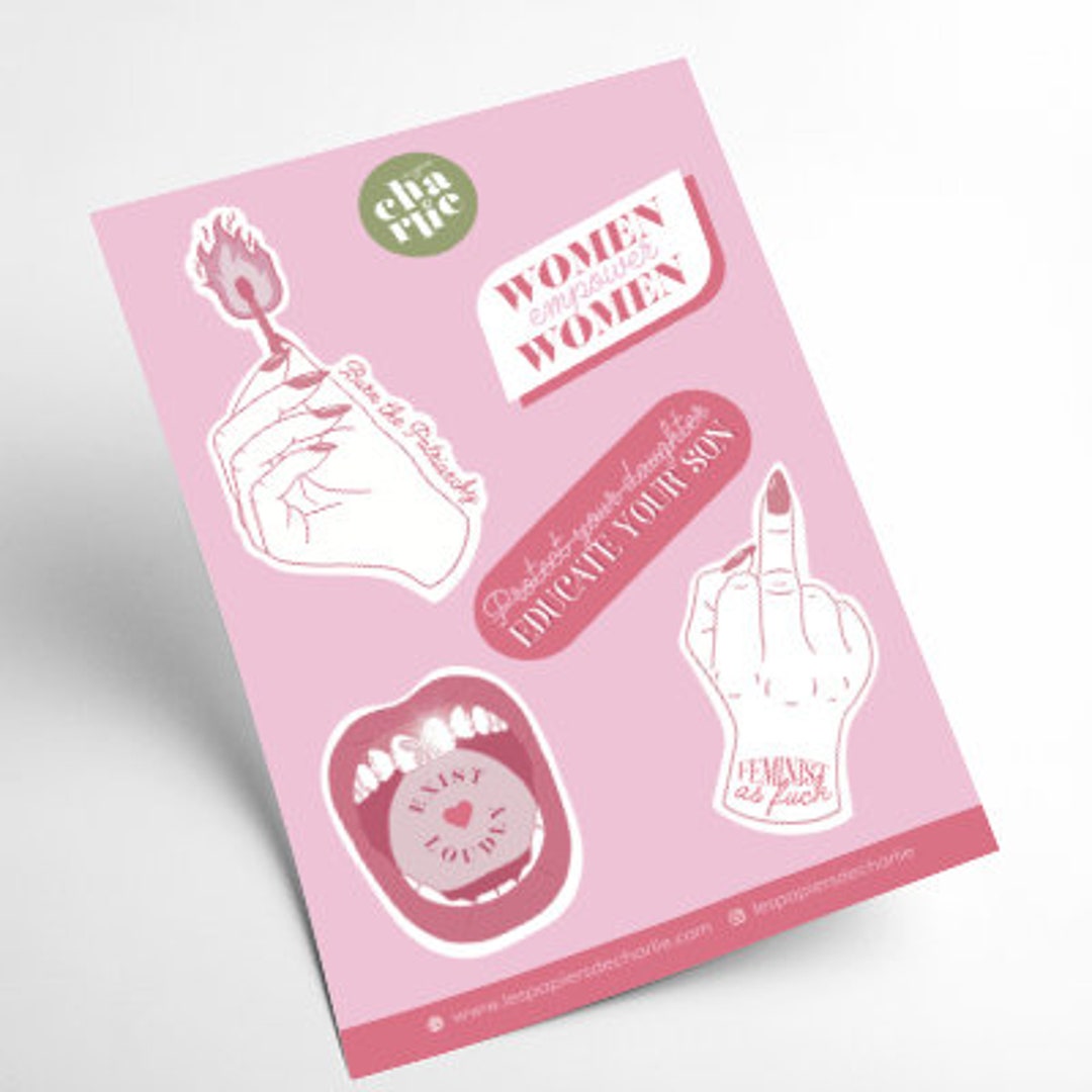 Plate 5 Stickers Girl Boss Feminism Empowerment Etsy