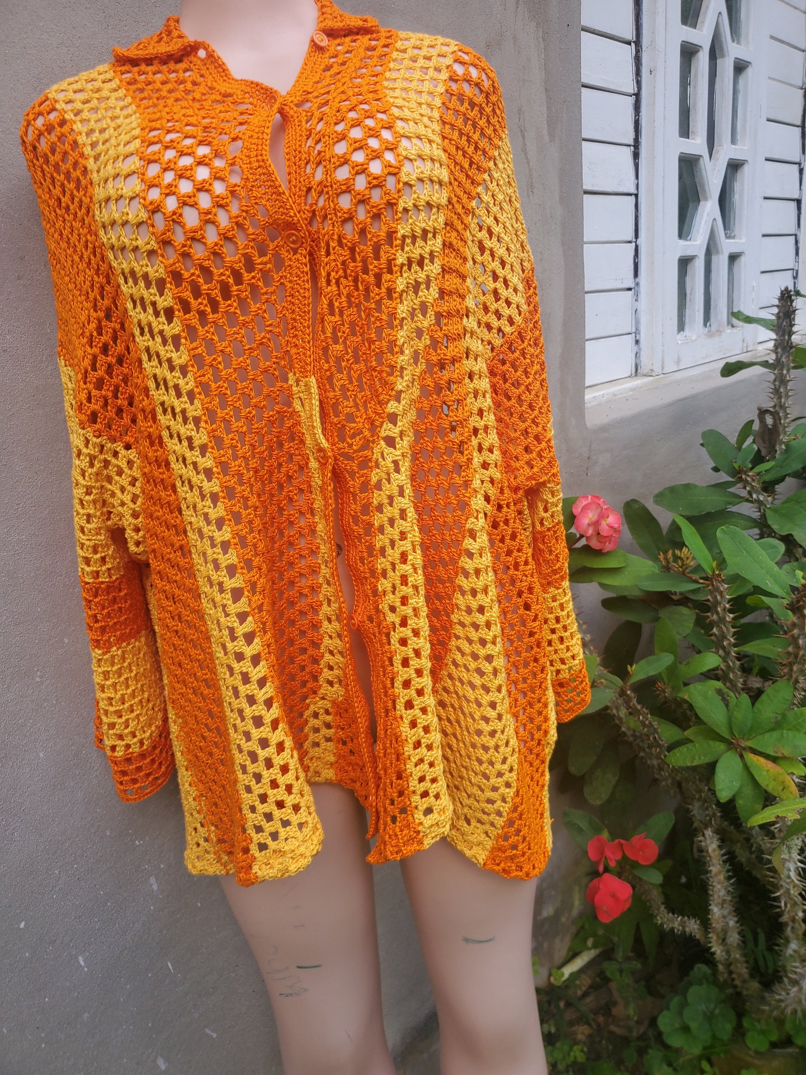 OVERSIZE CROCHET SET - Crochet Shirt- Crochet Oversize Pants Set ...