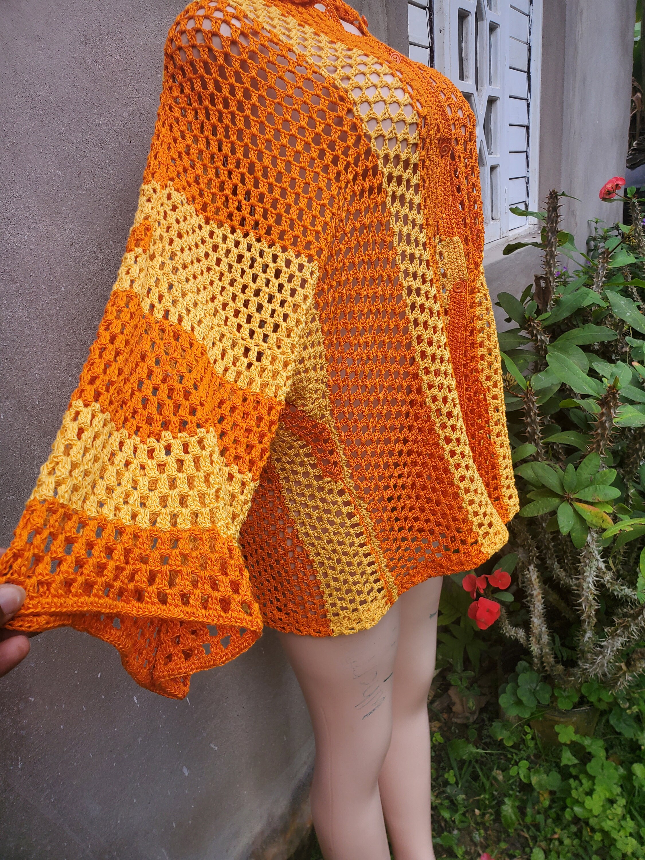 OVERSIZE CROCHET SET - Crochet Shirt- Crochet Oversize Pants Set ...
